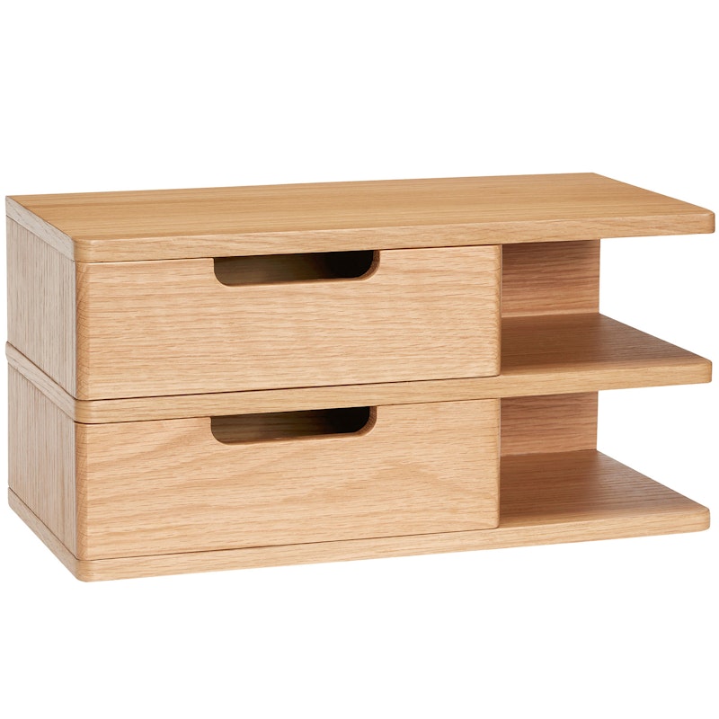 Oppen Wall Shelf Bedside Table With 2 Drawers RoyalDesign