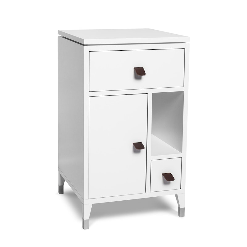 Abisko Bedside Table Short Legs White Lacquer