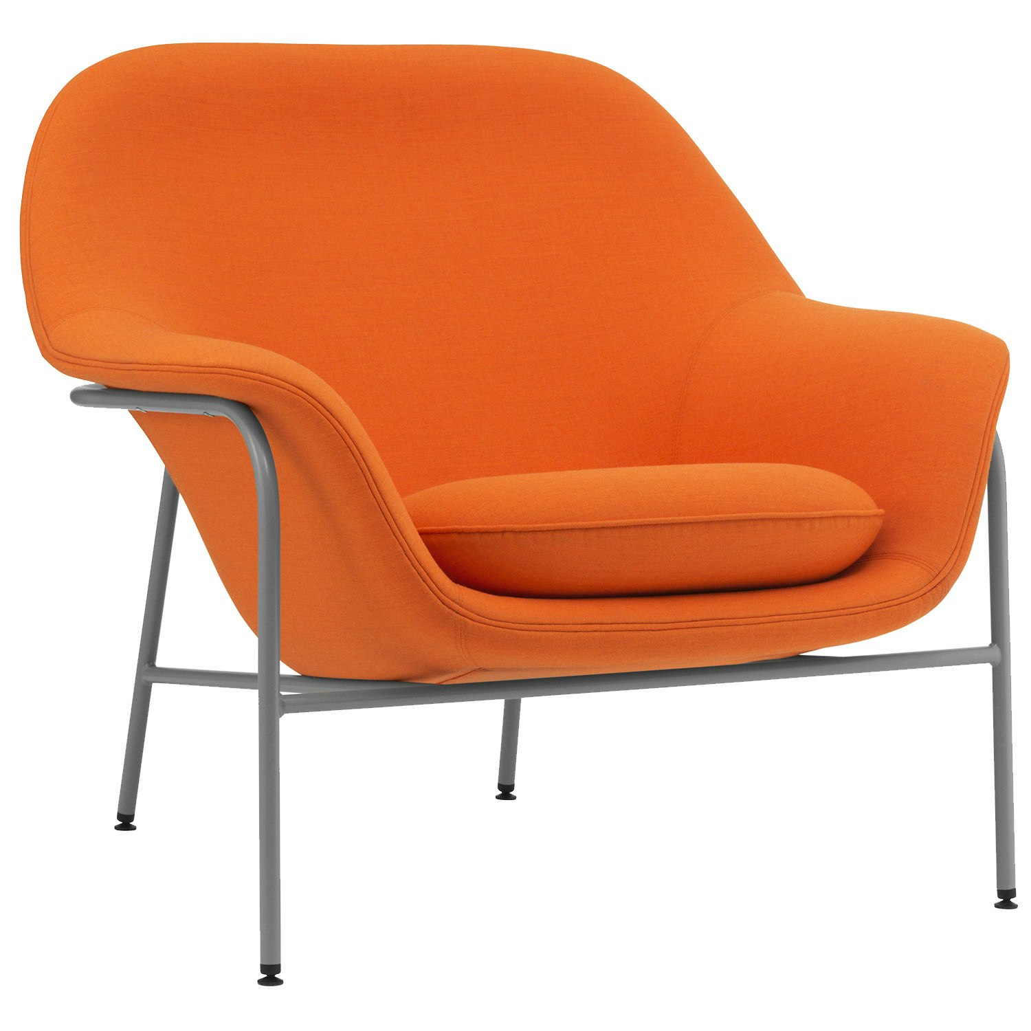 Drape Lounge Chair Low Grey Steel Sessel Schaum Rahmen aus Stahl