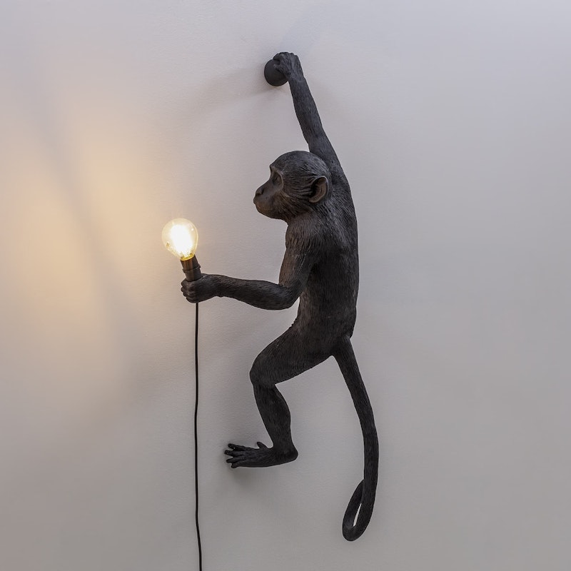 Monkey Lamp Outdoor Hangend Rechts Schwarz